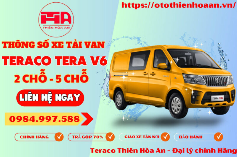 Xe van Tera V6 | Thông số kỹ thuật xe tải van Teraco V6 945kg